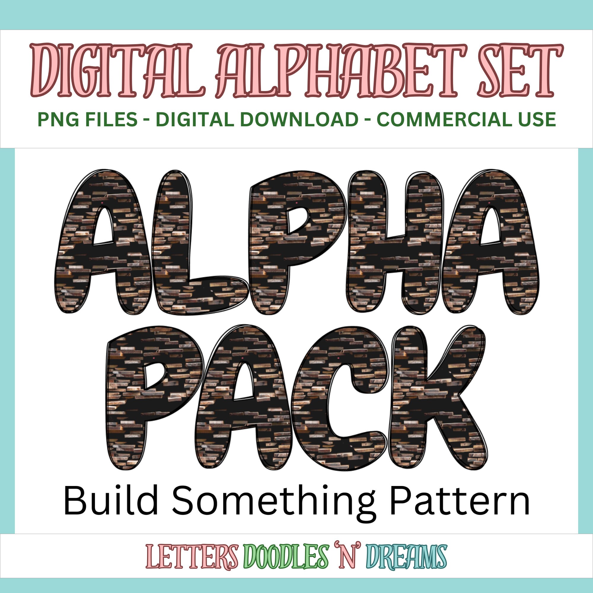 Wood Boards Digital Alphabet Set, Printable PNG Alpha Pack Design ...