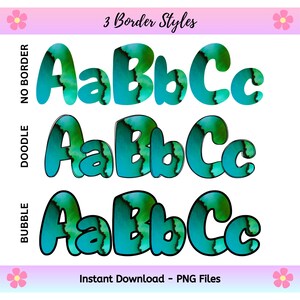 Watery Inkblot Digital Alphabet Set, Printable PNG Alpha Pack Design ...