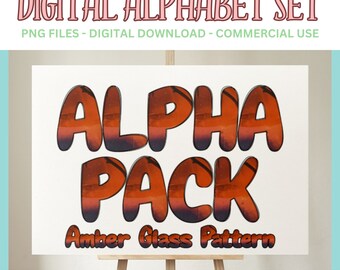 Purple Variegate Digital Alphabet Set, Printable PNG Alpha Pack Design ...