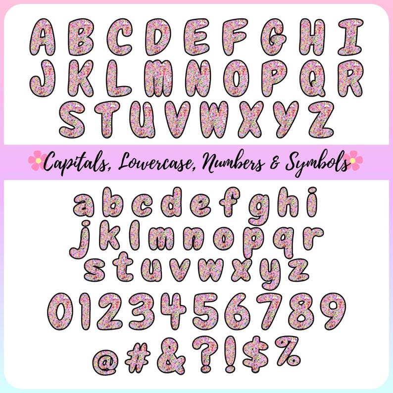 Pastel Sprinkles Digital Alphabet Set, Printable PNG Alpha Pack Design ...