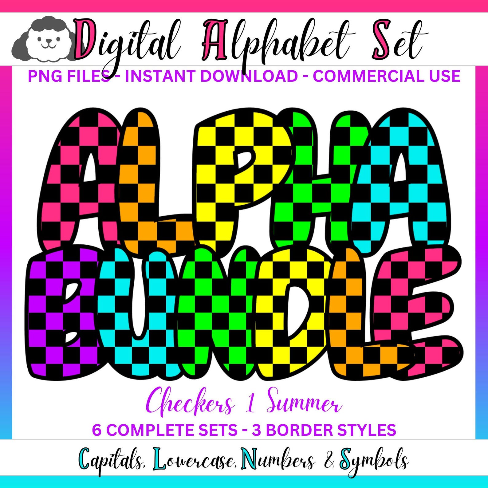 Bright Checkerboard Alpha Doodle Letter Font PNG Clipart Printable ...