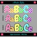 Bright Checkers Digital Alphabet Set, Printable PNG Alpha Pack Design ...