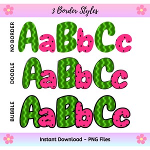 Watermelon Bundle Digital Alphabet Set, Printable PNG Alpha Pack Design ...