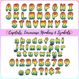 Rainbow Tie-dye Digital Alphabet Set, Printable PNG Alpha Pack Design ...