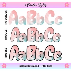 Abstract Pastel Digital Alphabet Set, Printable PNG Alpha Pack Design ...