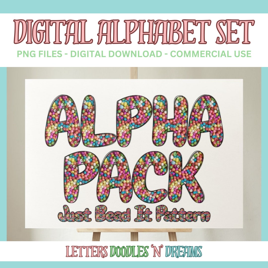 Digital Alphabet Set, Printable PNG Alpha Pack Design, Doodle Clipart ...