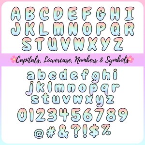 Pastel Rainbow Digital Alphabet Set, Printable PNG Alpha Pack Design ...