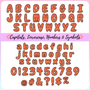 Orange Board Stripe Digital Alphabet Set, Printable PNG Alpha Pack ...