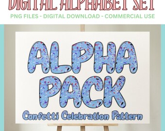 Sprinkles Digital Alphabet Set, Printable PNG Alpha Pack Design, Doodle ...