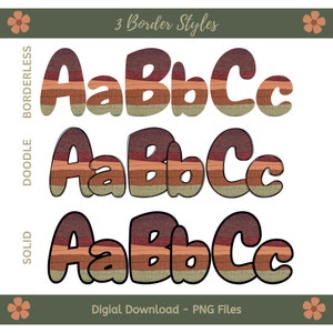 Digital Alphabet Set, Printable PNG Alpha Pack Design, Doodle Clipart ...