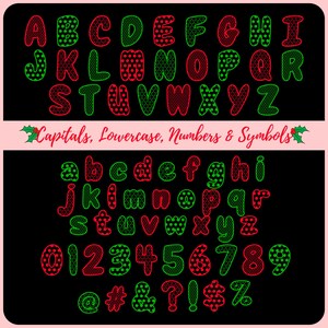 Christmas Polka Dots Digital Alphabet Set, Printable PNG Font Alpha ...