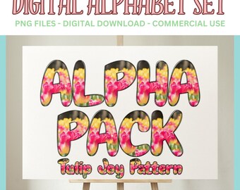 Abstract Light Digital Alphabet Set, Printable PNG Alpha Pack Design ...