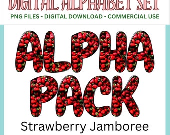 Stars & Streamers Digital Alphabet Set, Printable PNG Alpha Pack Design ...