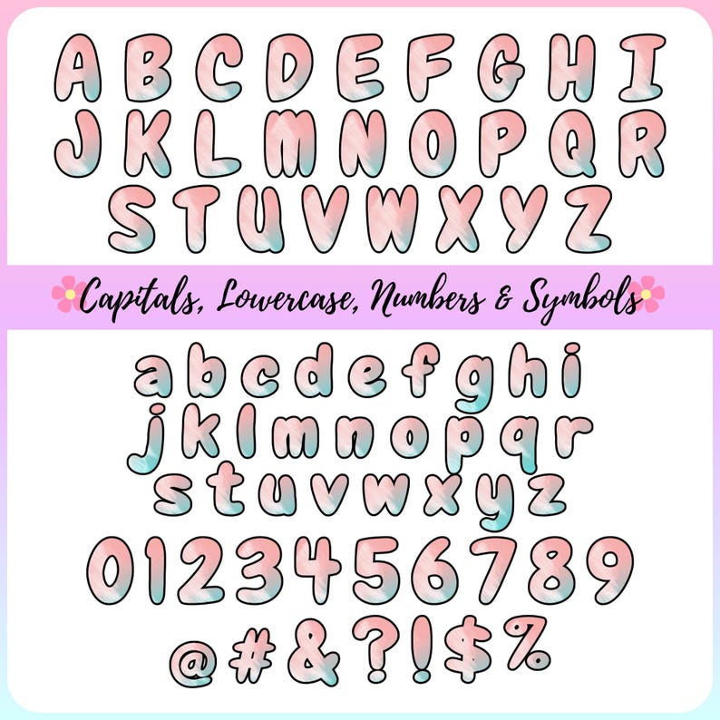 Abstract Pastel Digital Alphabet Set, Printable PNG Alpha Pack Design ...