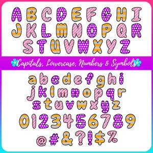 Polkas & Stripes Digital Alphabet Set, Printable PNG Alpha Pack Design ...