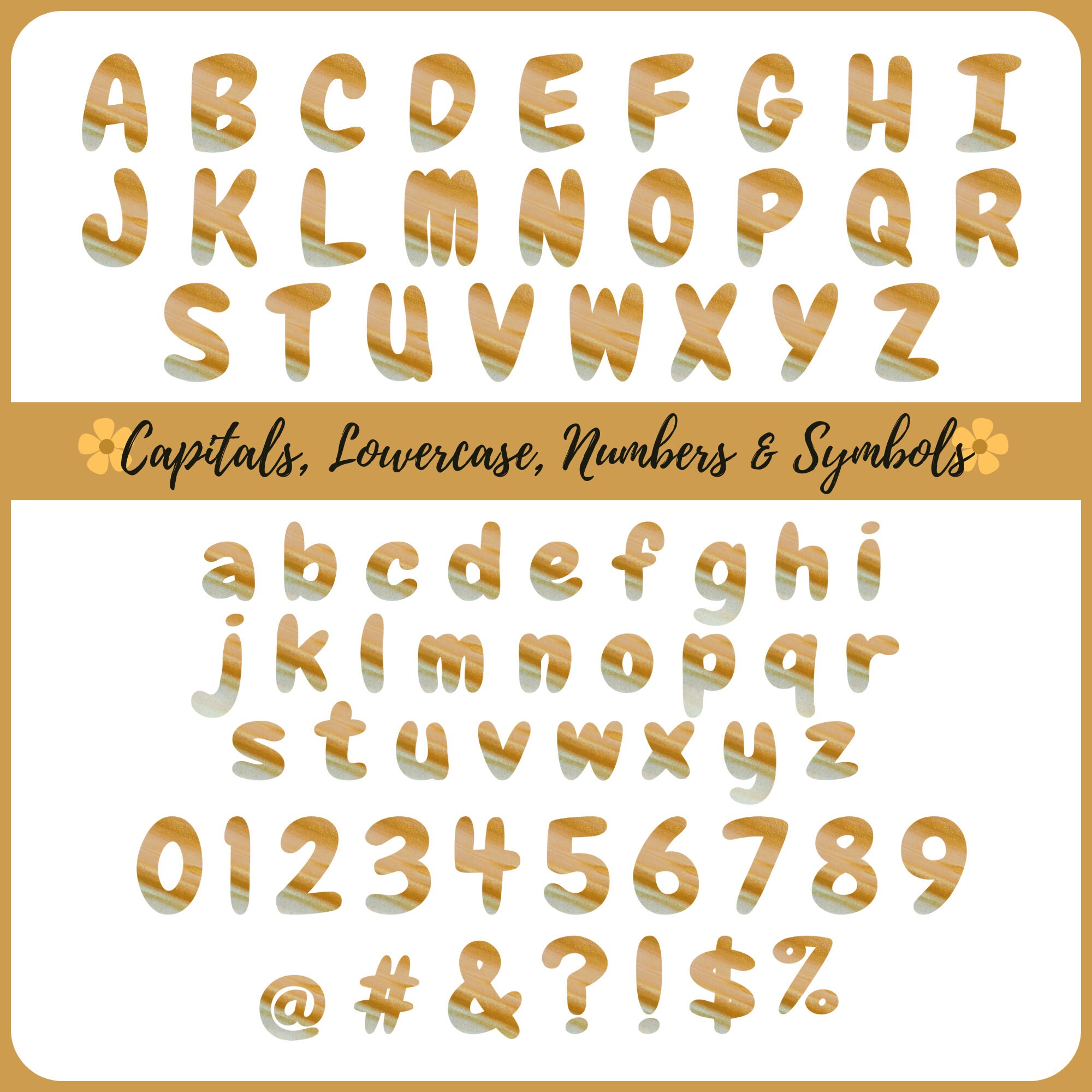 Gold Stripe Digital Alphabet Set, Printable PNG Alpha Pack Design ...