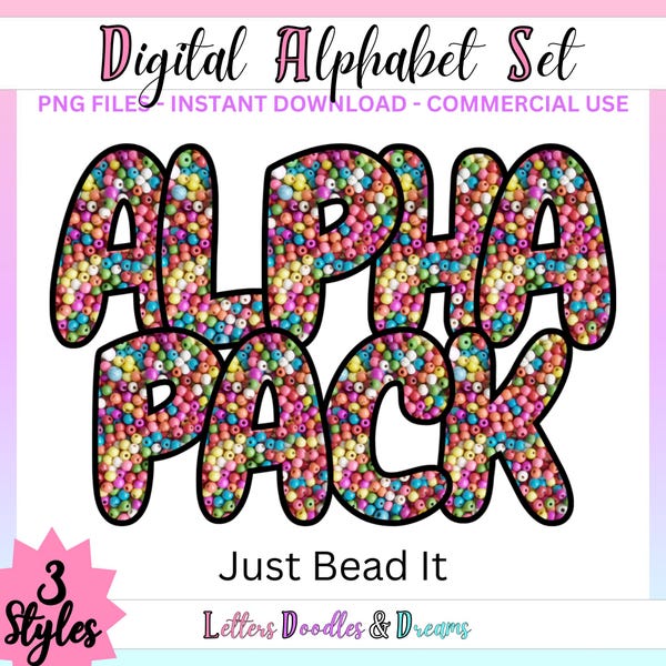 Bead Letters Clipart - Etsy