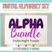 Purple Polka Dots Digital Alphabet Set, Printable PNG Alpha Pack Design ...