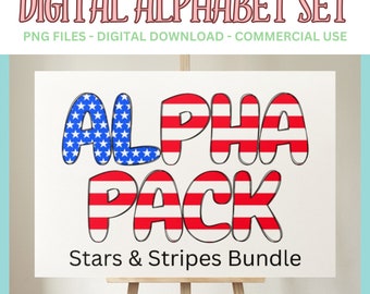 Polka & Checkers Digital Alphabet Set, Printable PNG Alpha Pack Design ...