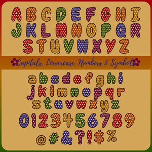 Vintage Rainbow Stars Digital Alphabet Set, Printable PNG Font Alpha ...