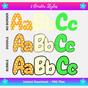 Stars & Polkas Digital Alphabet Set, Printable PNG Font Alpha Pack ...