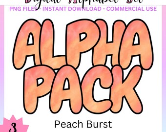 Flower & Feathers Digital Alphabet Set, Printable PNG Alpha Pack Design ...