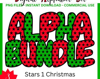 Halloween Stars Digital Alphabet Set, Printable PNG Alpha Pack Design ...