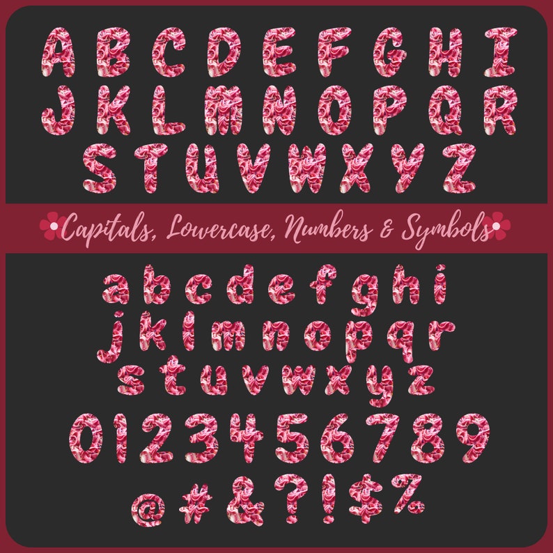 Pink Frosting Digital Alphabet Set, Printable PNG Alpha Pack Design ...