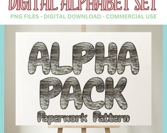 Purple Sky Digital Alphabet Set, Printable PNG Alpha Pack Design ...