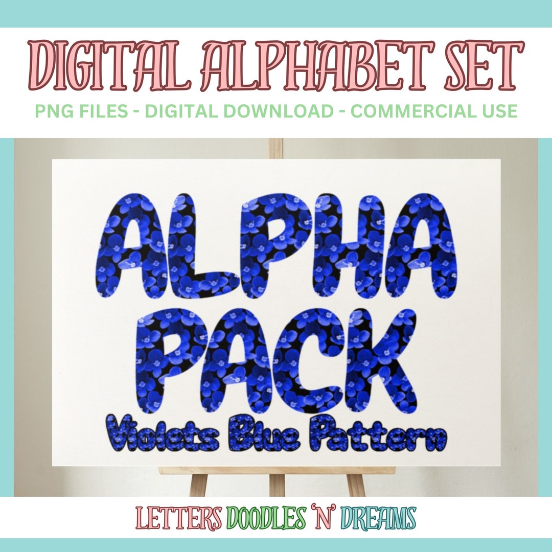 Digital Alphabet Set Printable PNG Alpha Pack Design Doodle - Etsy