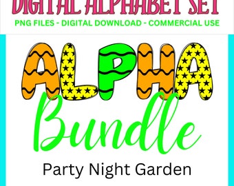 Polkas & Stripes Digital Alphabet Set, Printable PNG Alpha Pack Design ...