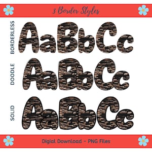 Wood Boards Digital Alphabet Set, Printable PNG Alpha Pack Design ...