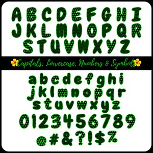 Green Polka Dot Digital Alphabet Set, Printable PNG Alpha Pack Design ...