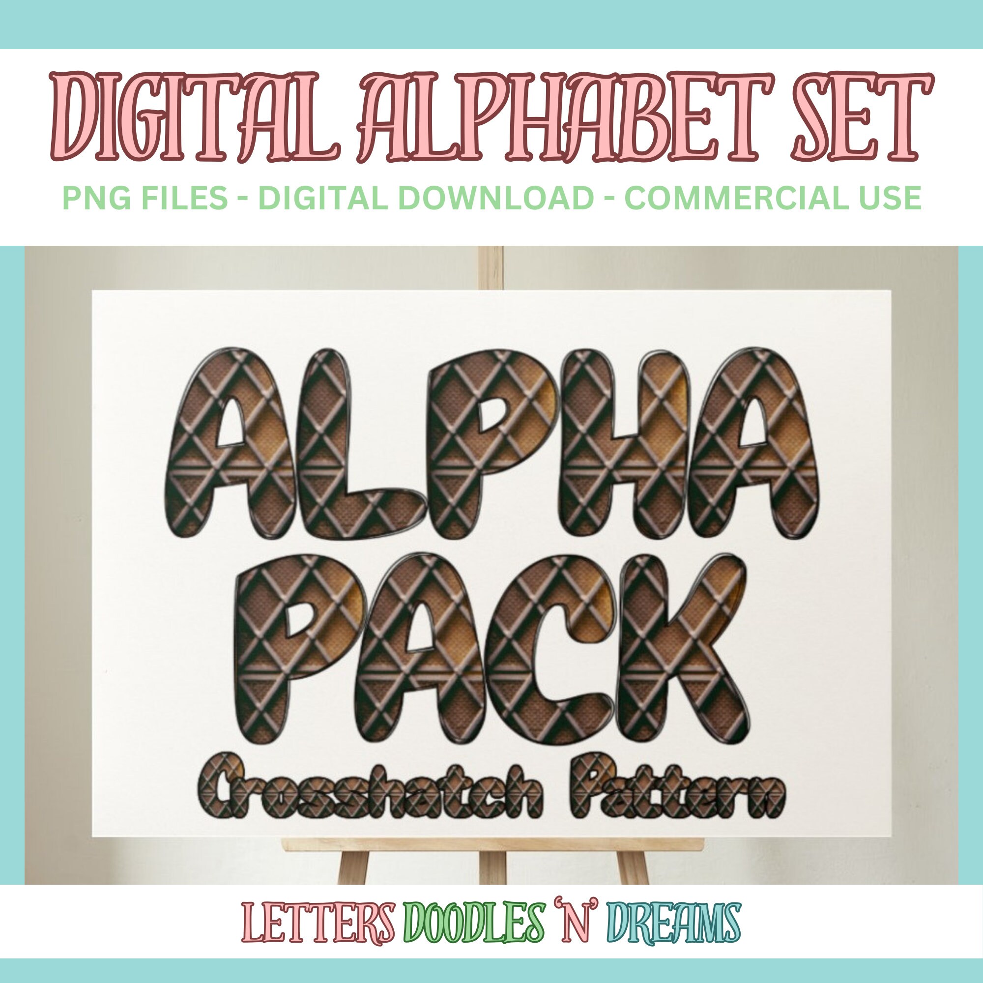 Window Lattice Digital Alphabet Set, Printable PNG Alpha Pack Design ...