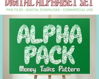 Stylized Water Digital Alphabet Set, Printable PNG Alpha Pack Design ...