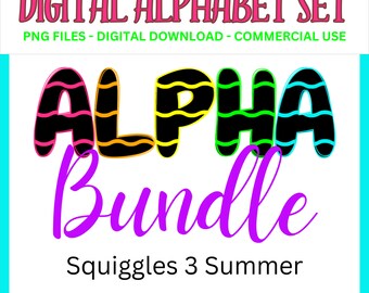 Lollipop Digital Alphabet Set, Printable PNG Alpha Pack Design, Doodle ...
