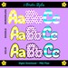 Checkers & Stars Digital Alphabet Set, Printable PNG Alpha Pack Design ...