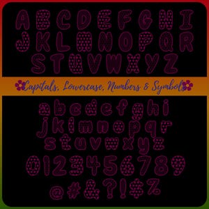 Dark Purple Polka Dot Digital Alphabet Set, Printable PNG Font Alpha ...
