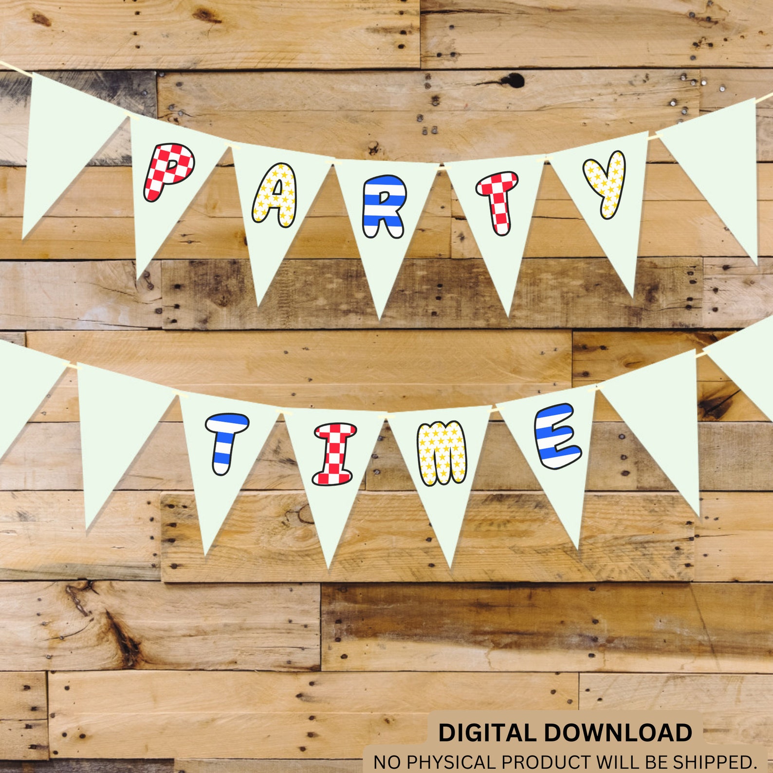 Checkers & Stars Digital Alphabet Set, Printable PNG Alpha Pack Design ...