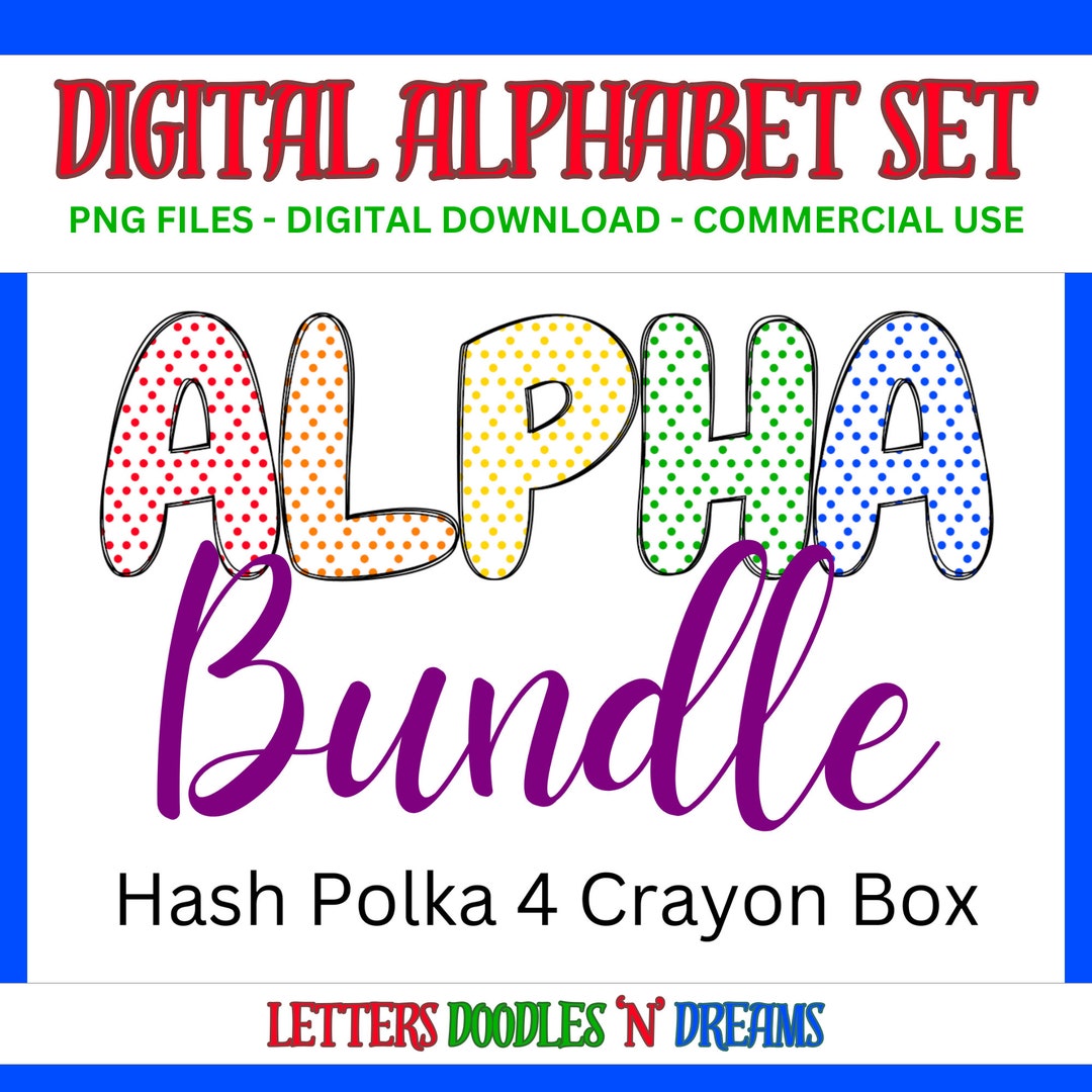 Rainbow Crosshatch Digital Alphabet Set, Printable PNG Alpha Pack ...