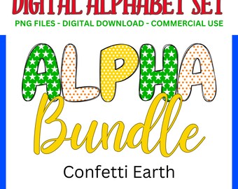 Rainbow Crosshatch Digital Alphabet Set, Printable PNG Alpha Pack ...