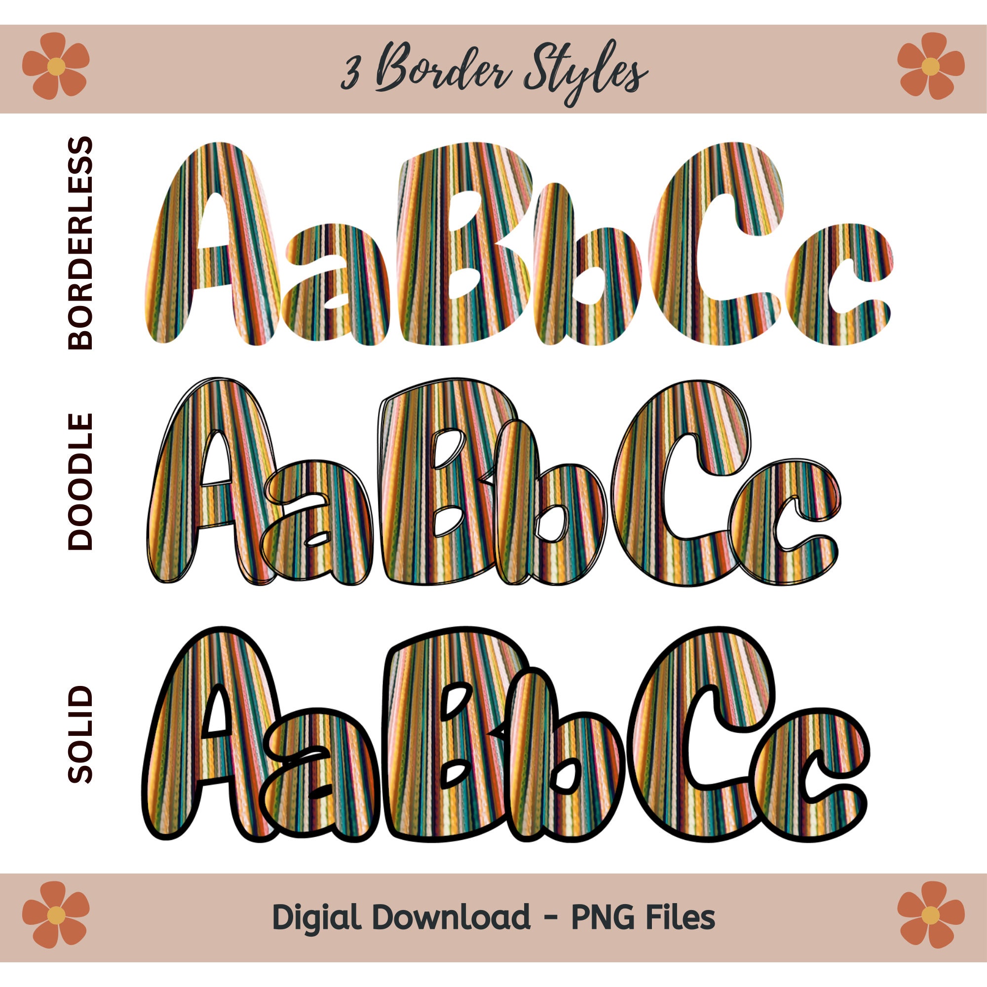 Braided Cords Digital Alphabet Set, Printable PNG Alpha Pack Design ...
