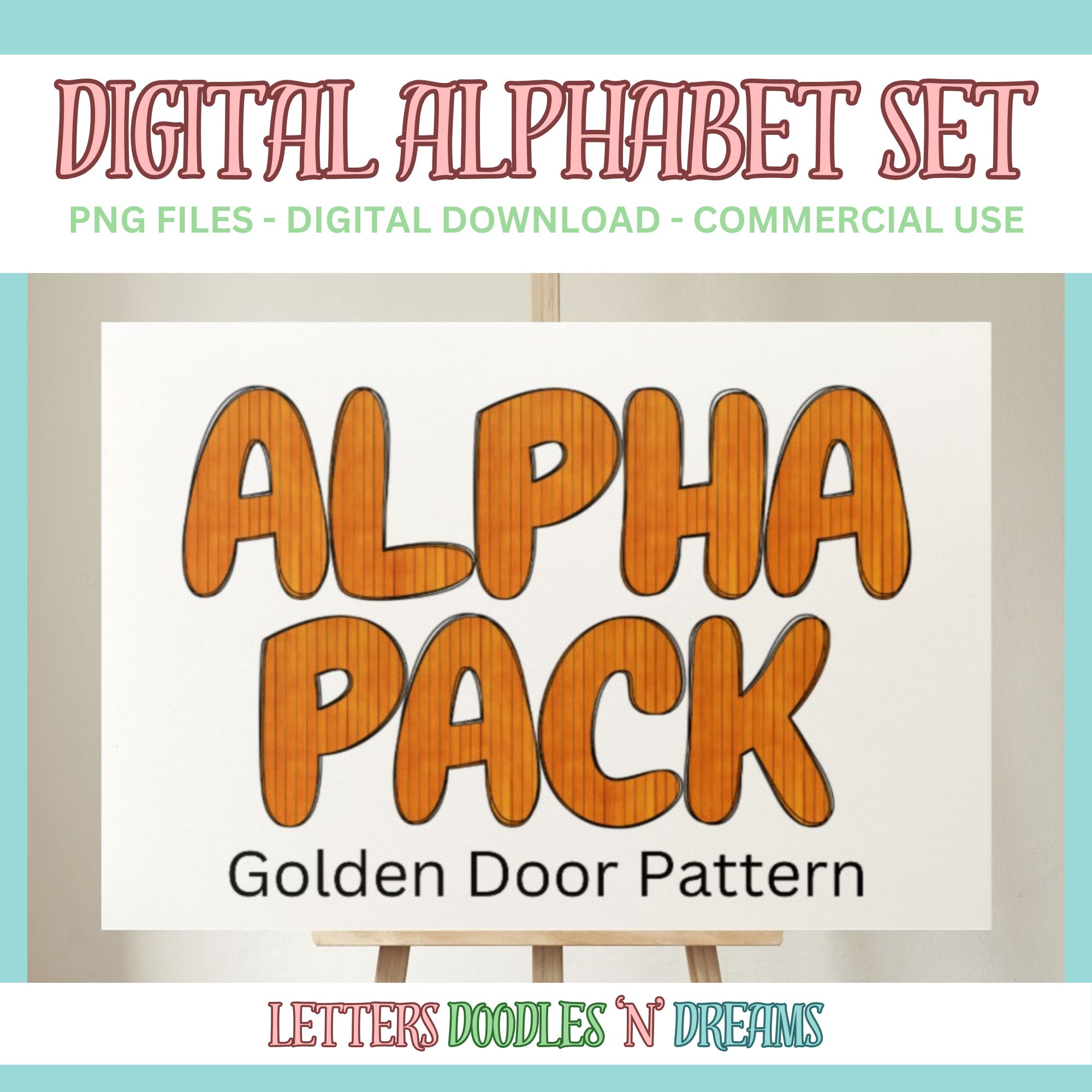 Vertical Stripe Digital Alphabet Set, Printable PNG Alpha Pack Design ...