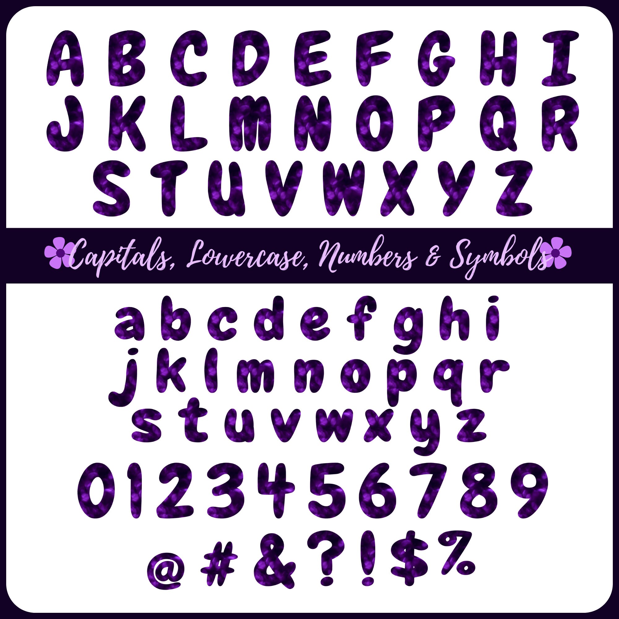 Purple Variegate Digital Alphabet Set, Printable PNG Alpha Pack Design ...