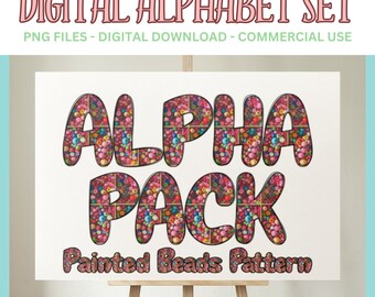 Digital Alphabet Set, Printable PNG Alpha Pack Design, Doodle Clipart ...