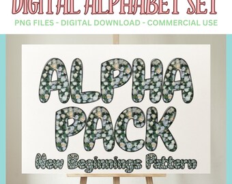 Book Themed Digital Alphabet Set, Printable PNG Alpha Pack Design ...
