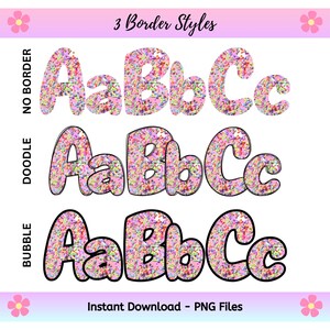 Pastel Sprinkles Digital Alphabet Set, Printable PNG Alpha Pack Design ...