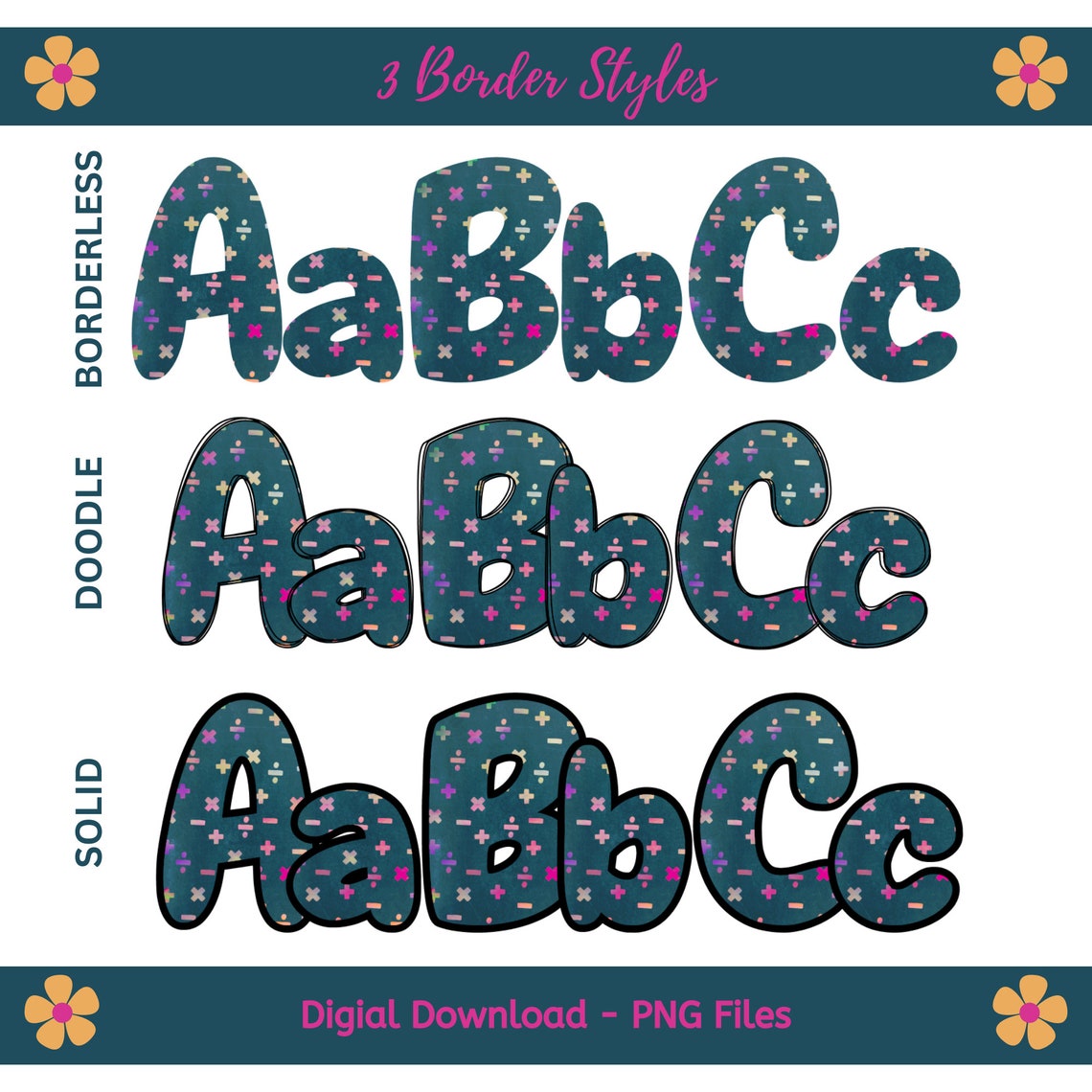 Math Symbols Digital Alphabet Set, Printable PNG Alpha Pack Design ...