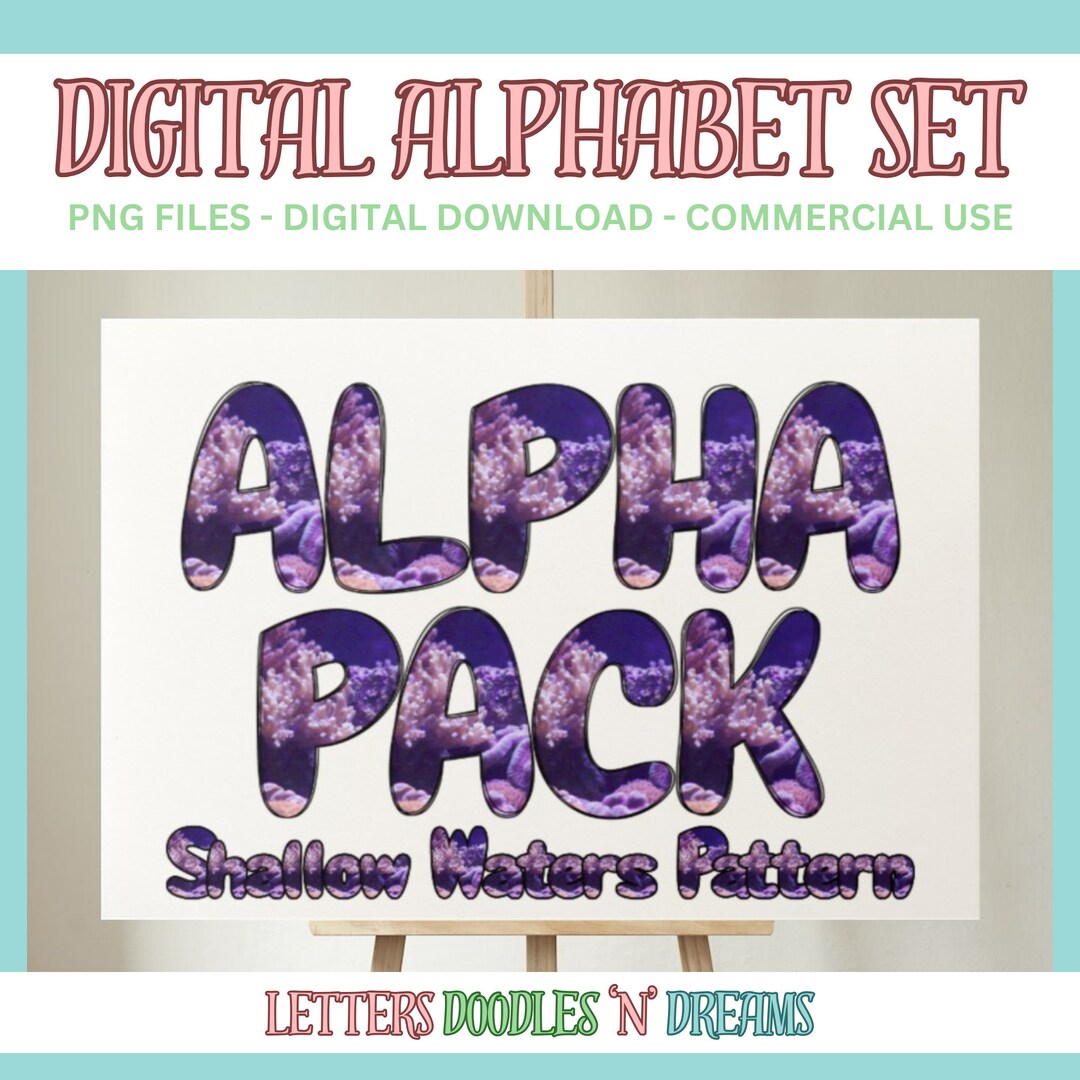 Digital Alphabet Set, Printable PNG Alpha Pack Design, Doodle Clipart ...