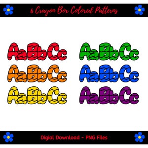 Rainbow Squiggles Digital Alphabet Set, Printable PNG Alpha Pack Design ...